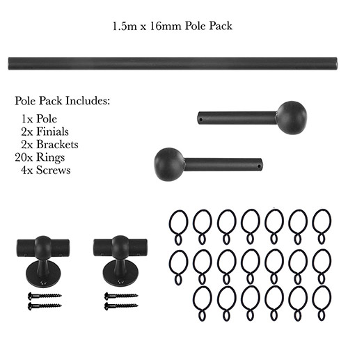 Product List - Jim Lawrence - 1.5m 16mm Cannonball Pole Pack in Beeswax ...