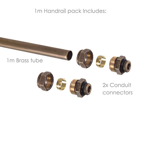 Conduit Kit 1 in Antiqued Brass (1m)
