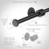 Product List - Jim Lawrence - 1m Button Handrail in Matt Black - 1m ...