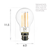 Light Bulbs - Jim Lawrence - BC Classic GLS LED Filament Bulb - BC (B22 ...